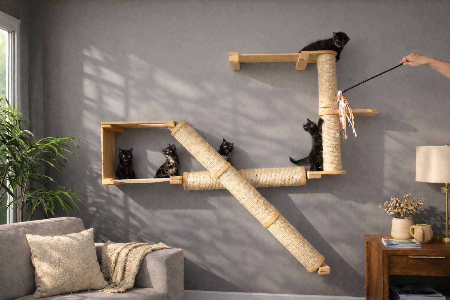 The Crossroads - Cat Wall Scratcher - Tree with Ramp – Loving Cats ...