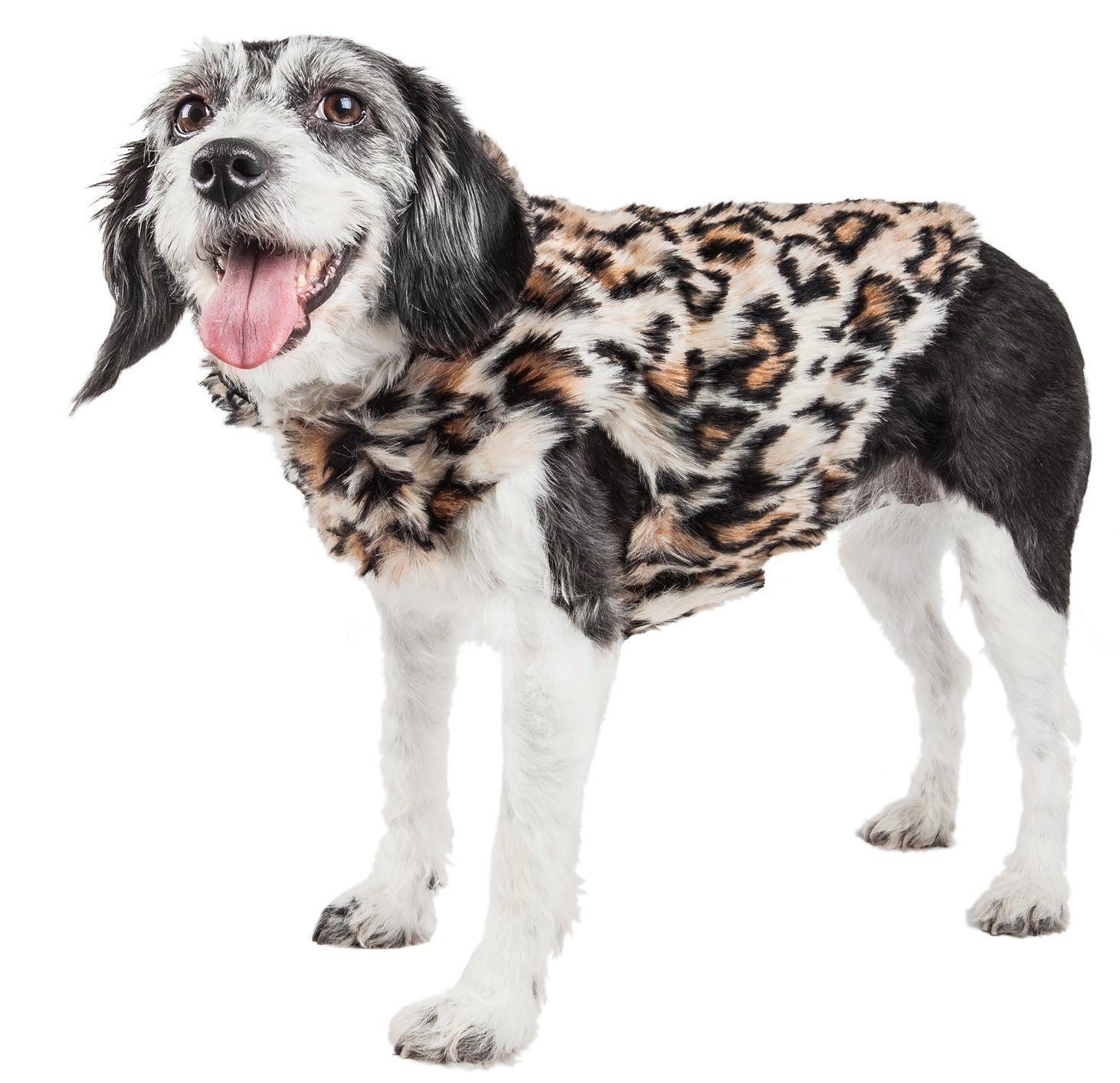 Pet Life ® Luxe 'Lab-Pard' Dazzling Leopard Patterned Mink Fur Dog Coa ...